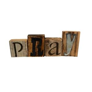 Hand Crafted | Accents | Rustic Farmhouse Pray Hand Crafted Woodmetal ...